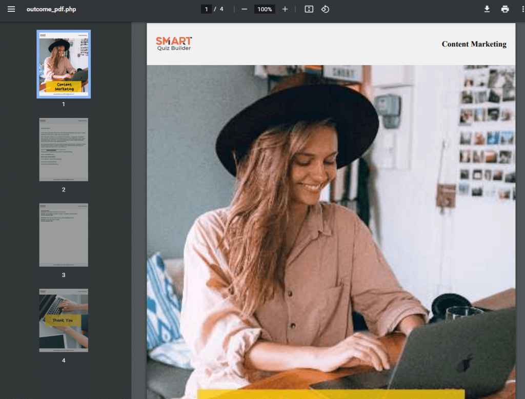 Auto-Generate Personalized PDF Report for Quiz Outcomes - using Smart ...